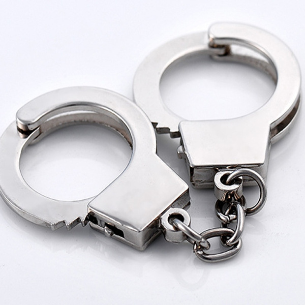1PC New Handcuffs Key Chain Hand Cuffs Keychain Key Ring Key Holder ...