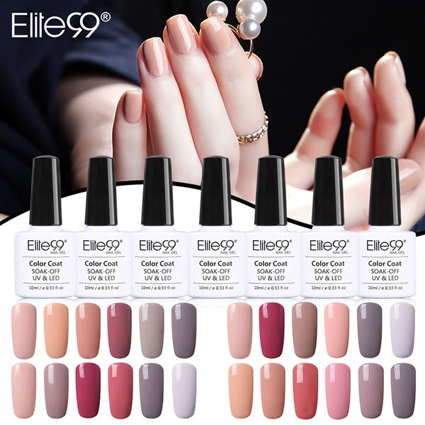 Elite99 Soak Off Color Gel Polish Varnish UV LED Nude Color Series 6 ...
