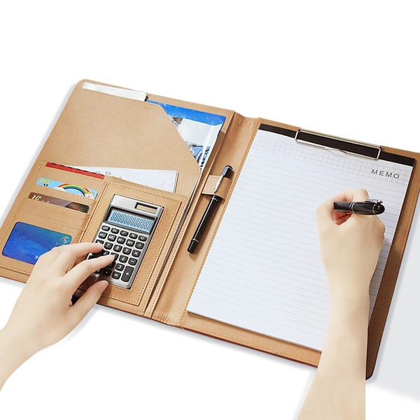 A4 Conference Folder Soft Leather Portfolio Organiser with Calculator ...