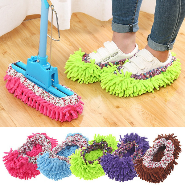 Chenille Slipper Shoes Summer Mop Mopping Wiper Foot Detachable Mop ...