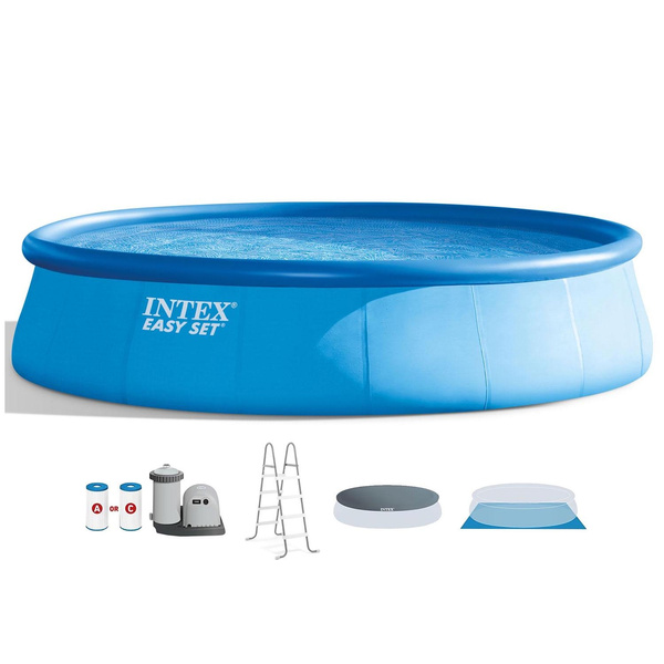 Intex 28175EH 18' x 48" Inflatable Round Outdoor Above Ground Swimming ...