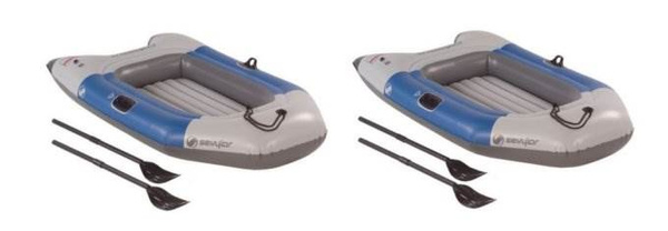(2) SEVYLOR Colossus 2 Person Inflatable PVC Boat Rafts w/ Oars ...