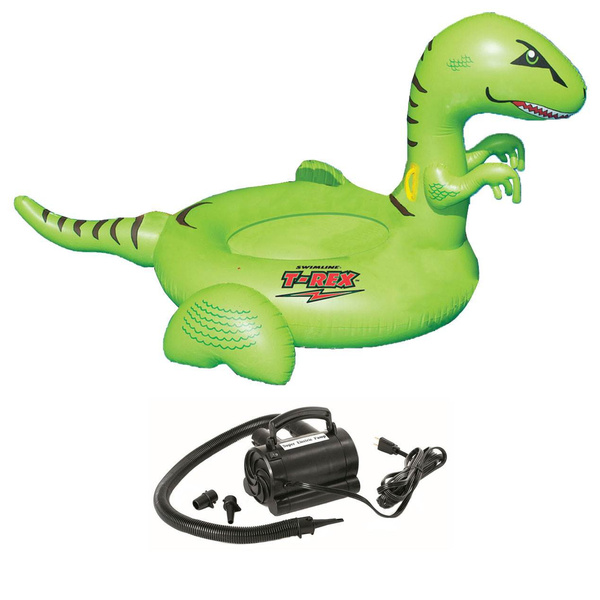 Swimline 90624 Pool Kids Giant Dinosaur Inflatable Float Toy w/ 110V ...