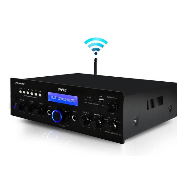Pyle PDA6BU 200W Bluetooth LCD Home Stereo Amplifier Receiver w/ Remote ...