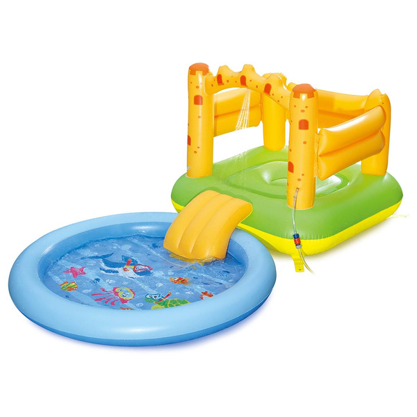 Summer Waves Inflatable Sand Castle Play Center with Sprayer Kiddie ...