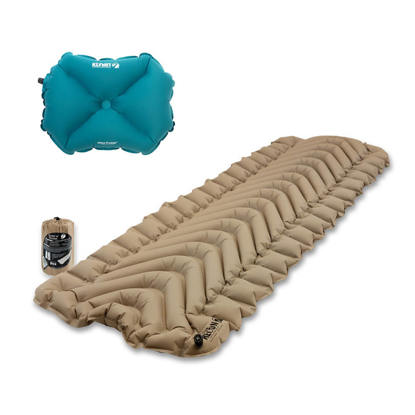 Klymit Static V Recon Inflatable Sleeping Pad, Sand + Inflatable Pillow ...