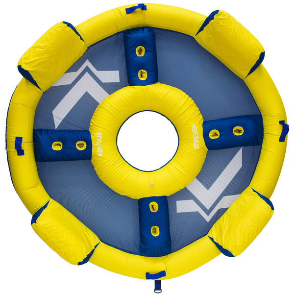 SwimWays Kelsyus Big Nauti Elite 4 Person Inflatable Float Raft, Yellow ...