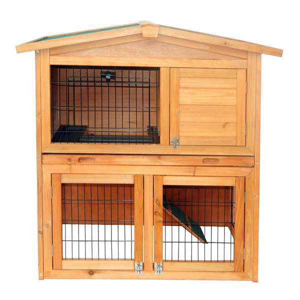 Triangle Roof Waterproof Wooden Rabbit Hutch Cage Chicken Coop Hen ...