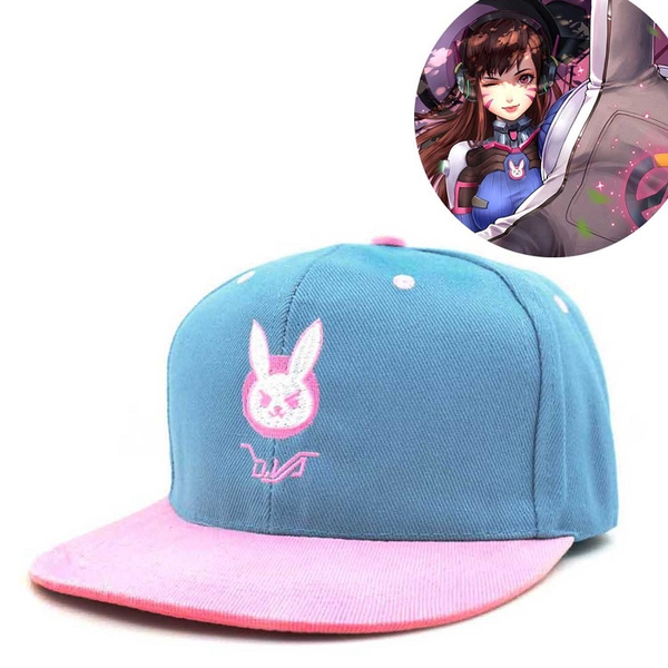 Women Girl Overwatch Dva D.va Pink Bunny Logo Embroidery Cotton ...