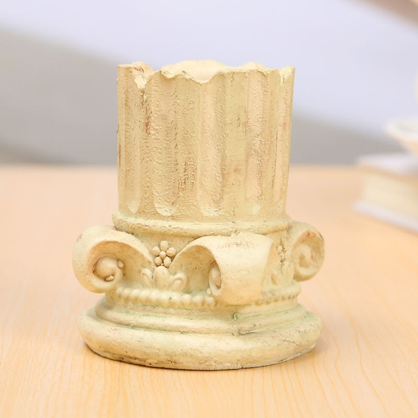 Resin Roman Column Flower Pot Balcony Garden Plant bed Planter Home ...
