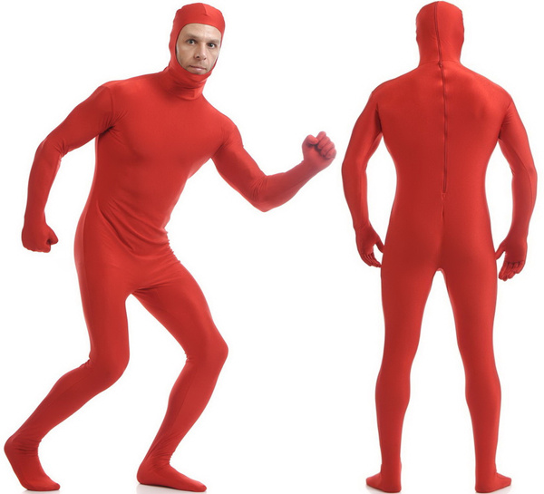 Men's Tights Body Suit Costumes Outfit Red Spandex Suit Catsuit ...