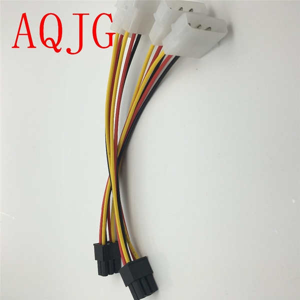 High Quality 2 x Molex To PCI-E Power Adapter 4Pin 4 Pin 6 Pin 6Pin ...