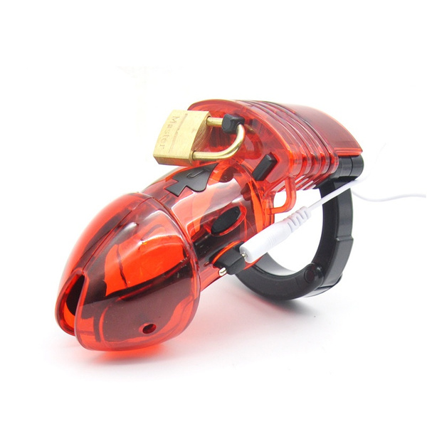 Electro Shock Male Chastity Device with Adjustable Cuff Ring and Power ...