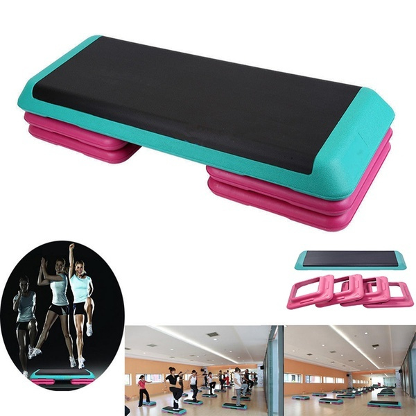 New Fitness Aerobic Step 43'' Club Cardio Adjust Exercise Stepper w ...