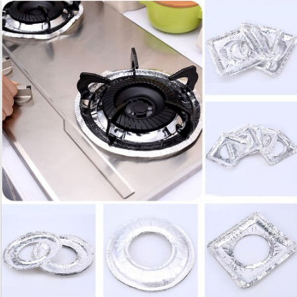 "10 Pieces Thicker Aluminum Foil Square Round Stove Burner Covers, 8 ...
