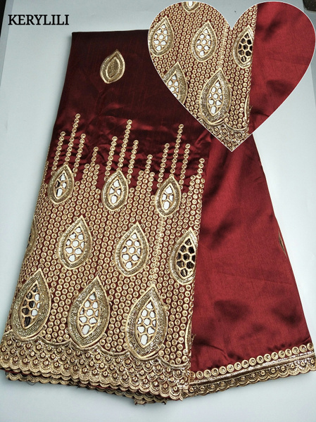 KRL-9128 Wine Red Sequin Lace Nigerian Laces 2017 African Lace George ...