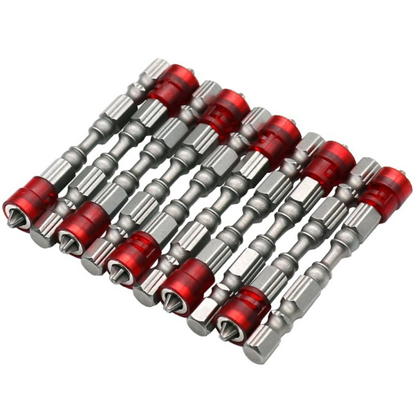 10PCS of 65mm Red Magnetic Screwdriver Bit Plasterboard Drywall ...