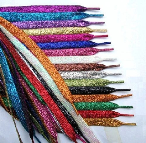1 Pair Pearlized Glitter Multicolor Optional Athletic Shoe Strings ...
