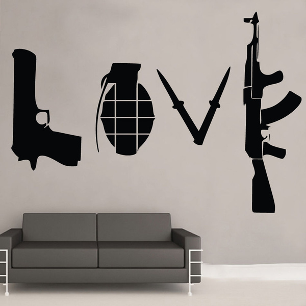 Banksy Love Weapons Wall Art Sticker Art Graffitti Street Sticker | Wish