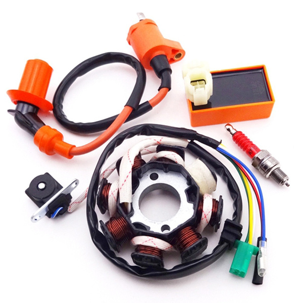 FishMotor Ignition Coil + 6 Pins AC CDI Box + A7TC Spark Plug + Magneto ...