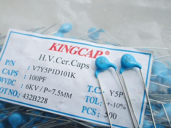 50Pcs High Voltage Ceramic Capacitors 101 6KV 100PF Feet from the 7.5MM ...
