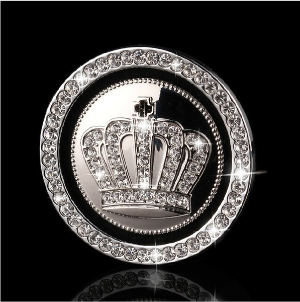 Car key start button crown decoration ring crystal ignition ring luxury ...