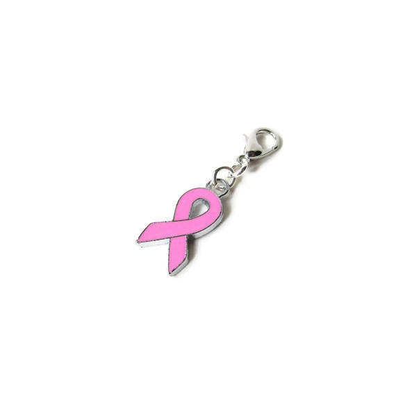 Breast Cancer Awareness Pink Ribbon Zipper Pull - Clip-On Charm with ...