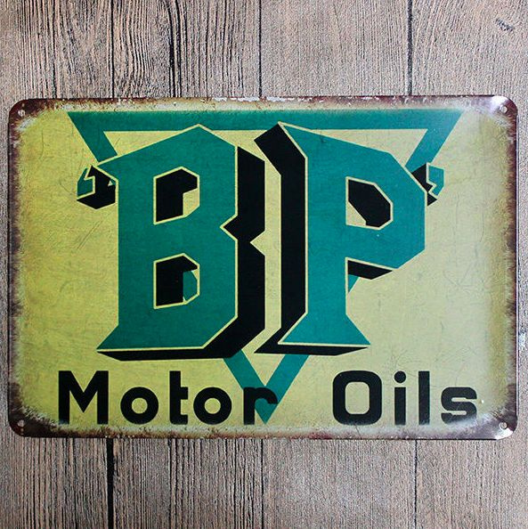 BP motor oil sign Plaques and signs tin plate garage man cave gas ...