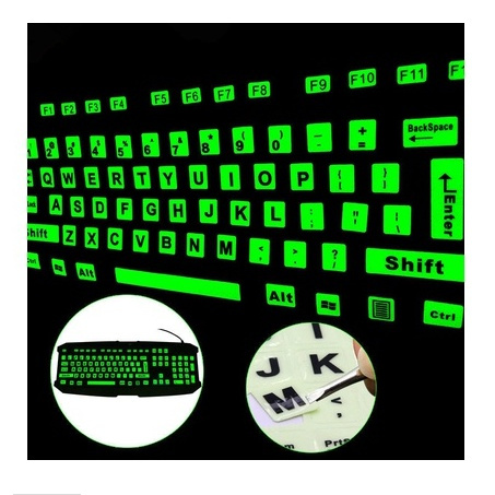 New Popular 2017 Luminous English Full Keyboard Sticker Film Glow In ...