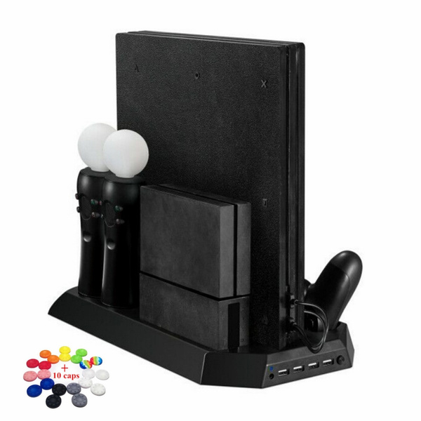Vertical Game Console Stand with Cooling Fan Dual Gaming Controller ...
