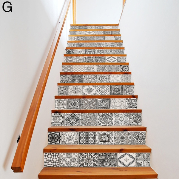 Creative 13Pcs Staircase Stickers DIY Renovation Self-adhesive ...