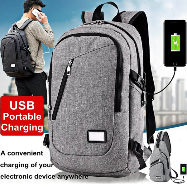Multifunction USB Charging Men 17inch Laptop Backpacks for Teenager ...