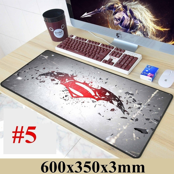 600x350x3mm Super Cool Batman Logo Black Keyboard Desktop Mat Extra ...