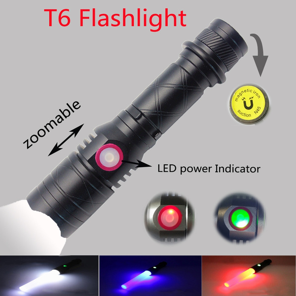 Outdoor Zoomable T6 LED Flashlight Tactical Portable Safety SOS Torch ...