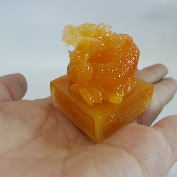 Chinese Dragon Figurine Man-made Imperial Jade Seal Crafts 12 Chinese ...