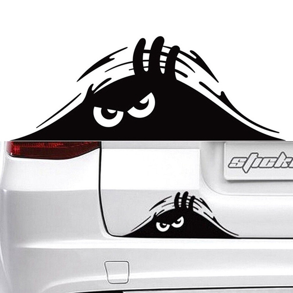 Fully Peeking Monster Eyes For JDM Car Bumper Winder Vinyl Decal Black ...