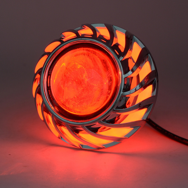 Helical Circle Dual Lens Angel Eye & Devil Eye Motorcycle LED Headlight ...