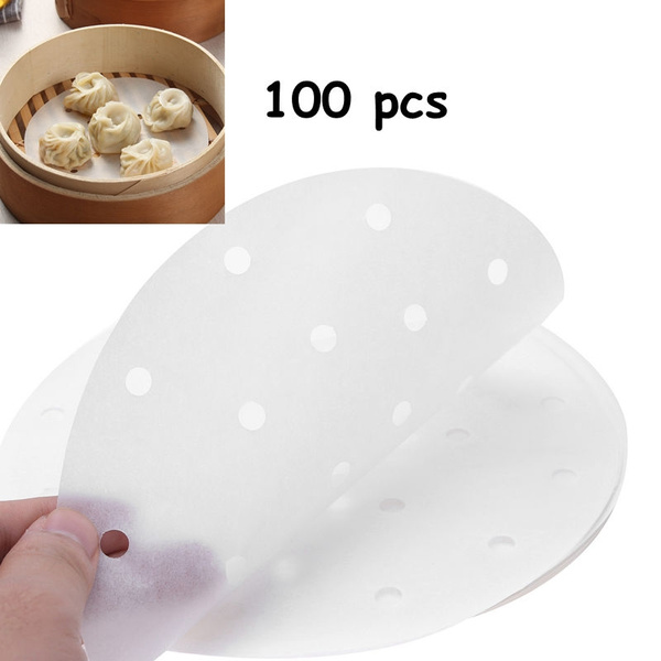 100PCS 7/9 inch Bamboo Steamer Dim Sum Non Stick Paper Steam Mat | Wish