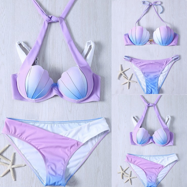Mermaid Bikini Shell Gradient Bikini Pearl New Bikini Fantasy | Wish