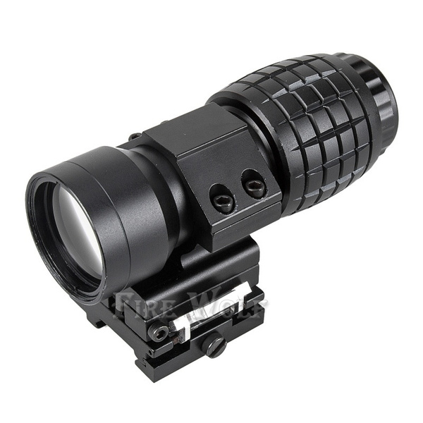 FIRE WOLF 3X Magnifier Scope Compact Tactical Sight with Flip to 20mm ...