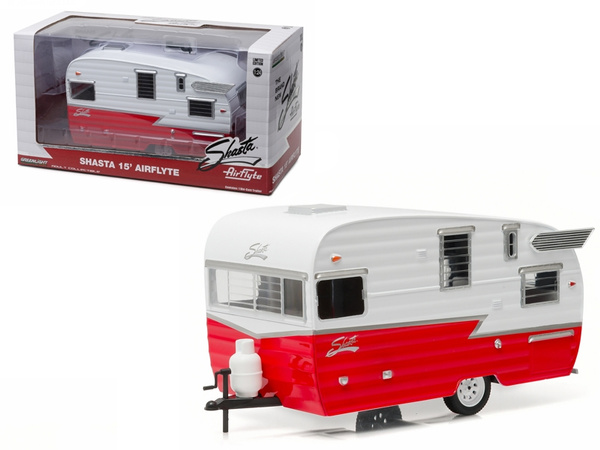 Shasta Airflyte 15' Camper Trailer Red for 1/24 Scale Model Cars and ...