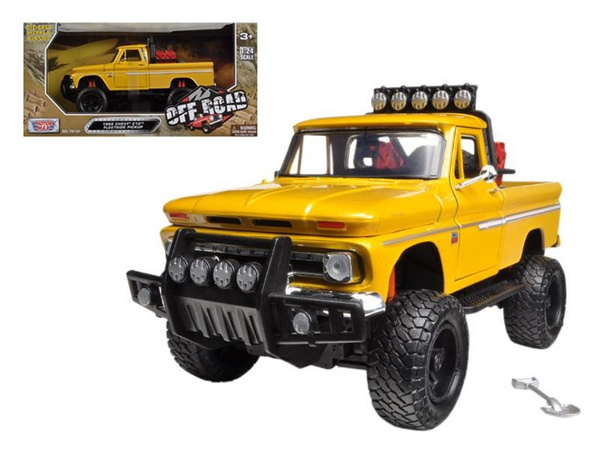 1966 Chevrolet C10 Fleetside Pickup Truck Off Road Yellow 1/24 Diecast ...