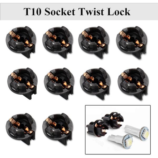 10pcs T10 Socket Twist Lock Wedge Instrument Panel Dash Light Bulb ...