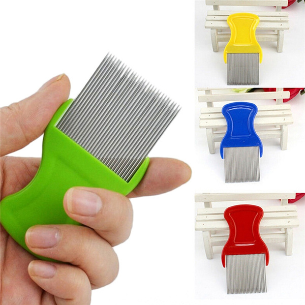 1 Pair Anoplura Flea Comb Cootie Stainless Steel Lice Comb for Children ...