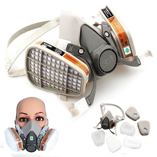 7Pcs/Set Reusable Respirator Painting Spraying Gas Mask Suit Facepiece ...