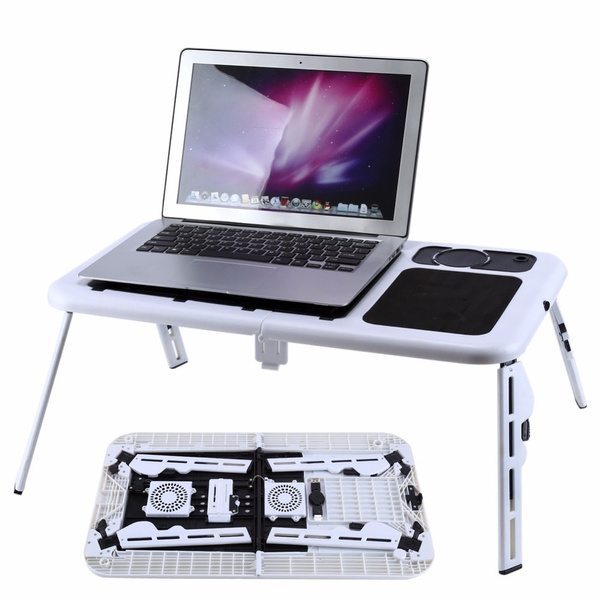 Laptop Desk With USB Cooling Fans Stand Foldable Table Bed CYS | Wish