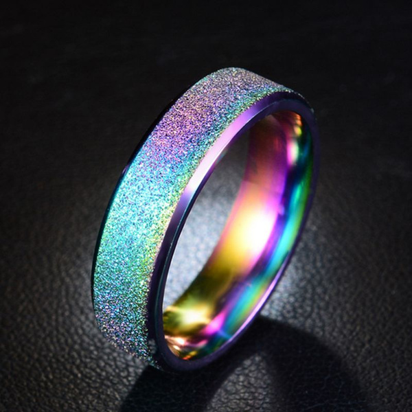 Dreamlike Fashion Jewelry Scrub Ring Titanium Steel Rings for Men Women ...
