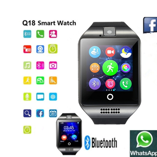 NFC Bluetooth Smart Watch Q18s With Camera facebook Sync SMS MP3 ...