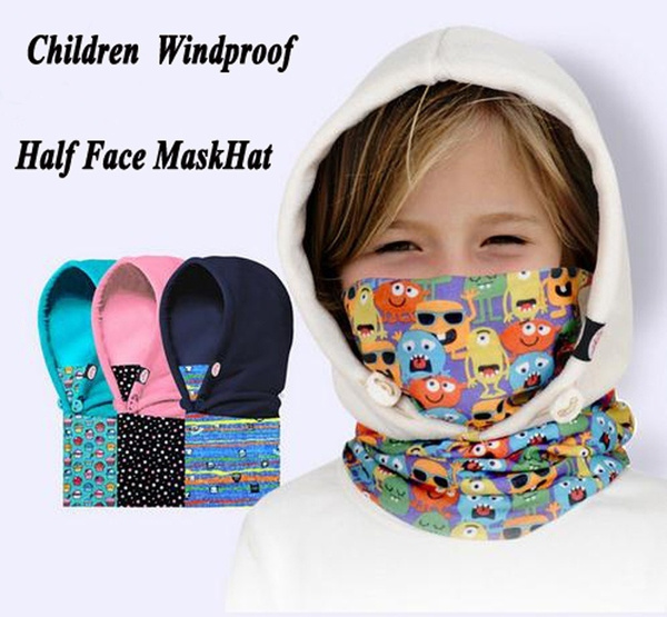 Children Outdoor Windproof Half Face Mask Half Face Mask Headwear Neck ...