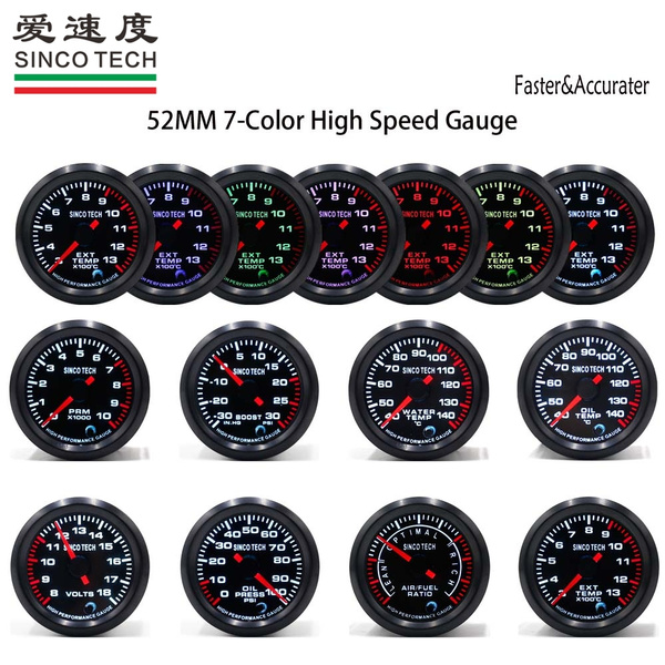 SINCOTECH634 52MM LCD 7 Color Led Gauges PM Motor High Speed instrument ...